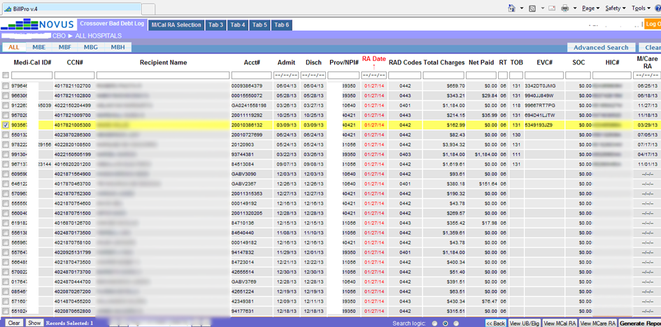Novus Health Systems Medicare Bad Debt Log Novus Health Systems Medicare Bad Debt Log