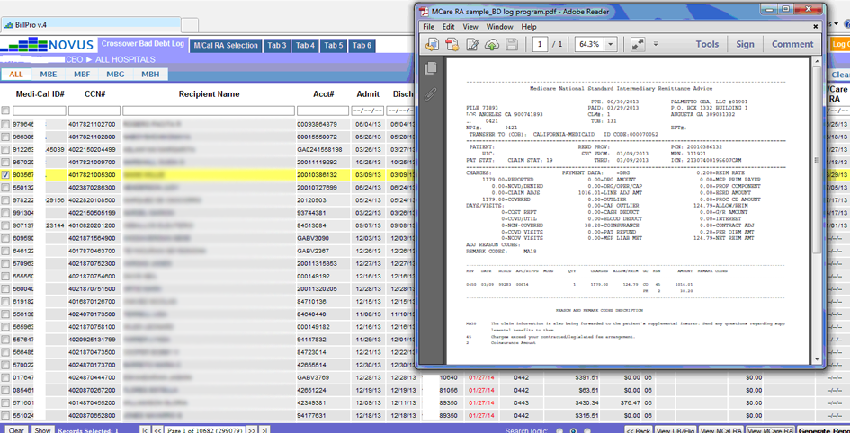 Novus Health Systems Medicare Bad Debt Log Novus Health Systems Medicare Bad Debt Log